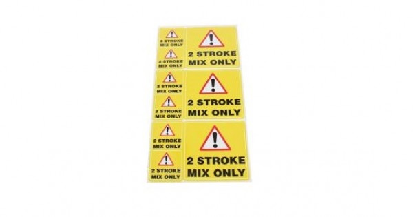 2 Stroke Fuel Mix Warning Vinyl Label Pack of 9