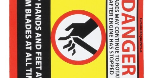 Lawnmower Rotary Blade Warning Label